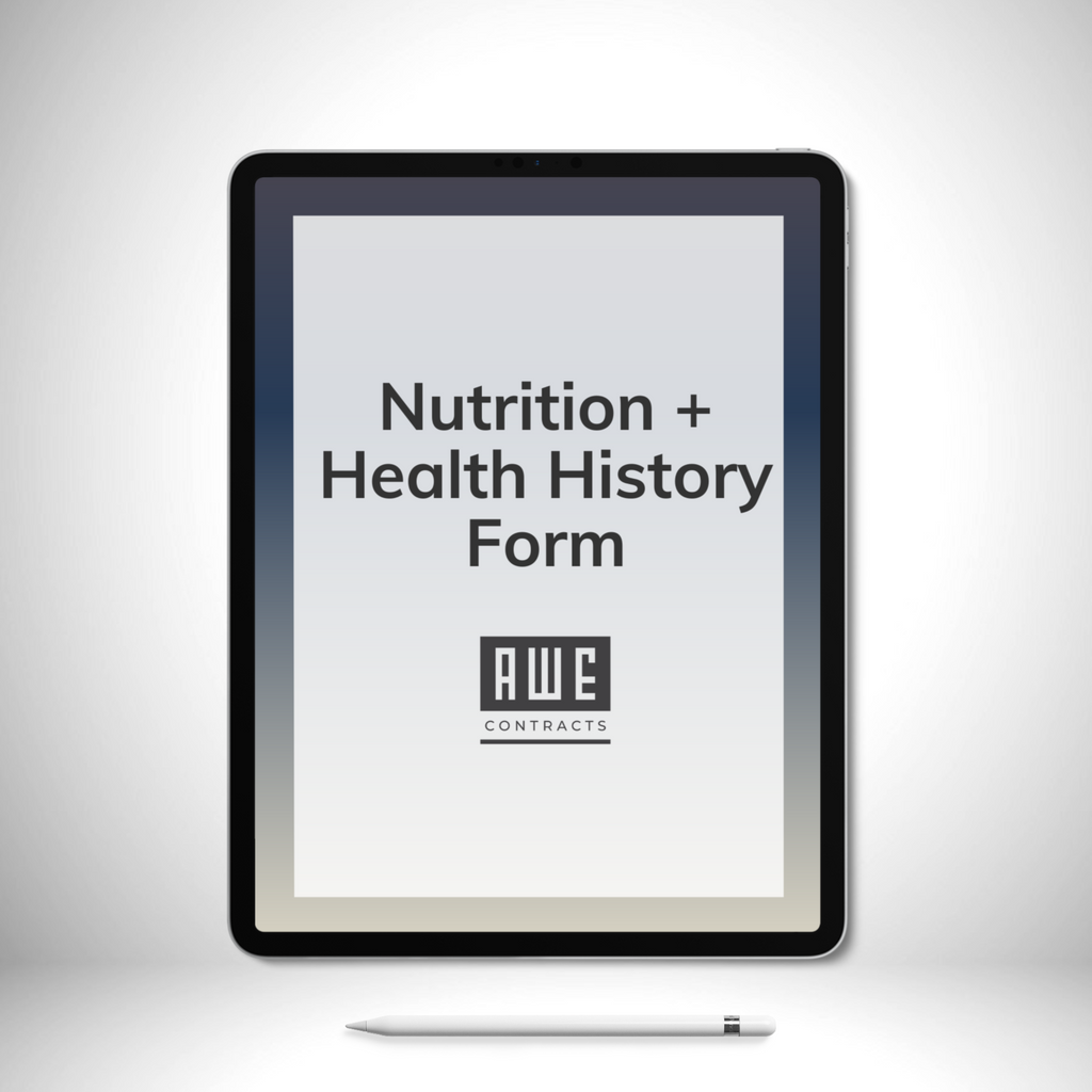 Nutrition + Health History Form – AWE Contracts Inc.